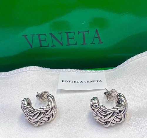 Золотые серьги Bottega Veneta intreccio