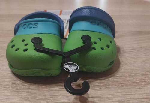 Crocs сабо c4 зелено- голубые
