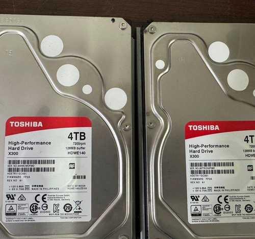 Диски Toshiba по 4 тб, 10 шт