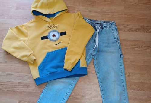 Одежда для мальчика 146 джинсы худи
