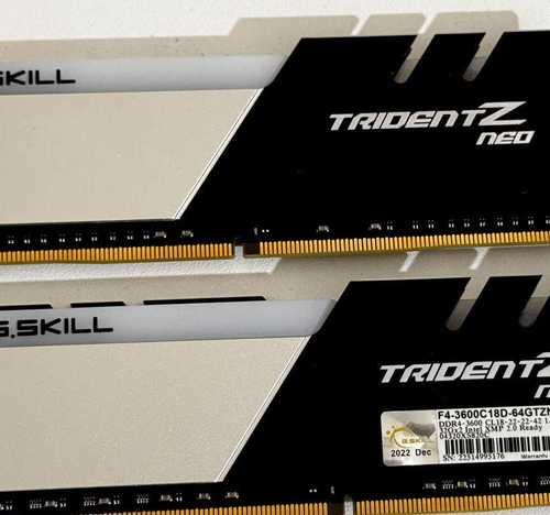 G.skill trident z neo rgb ddr4 2x32гб