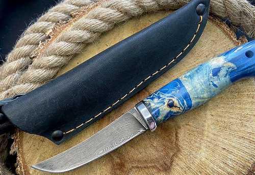 Шейный мини нож для городского ношения из дамаска