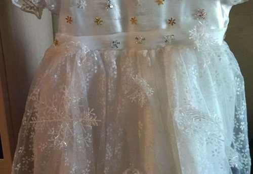 Платье снежинка для девочки 3-4 года