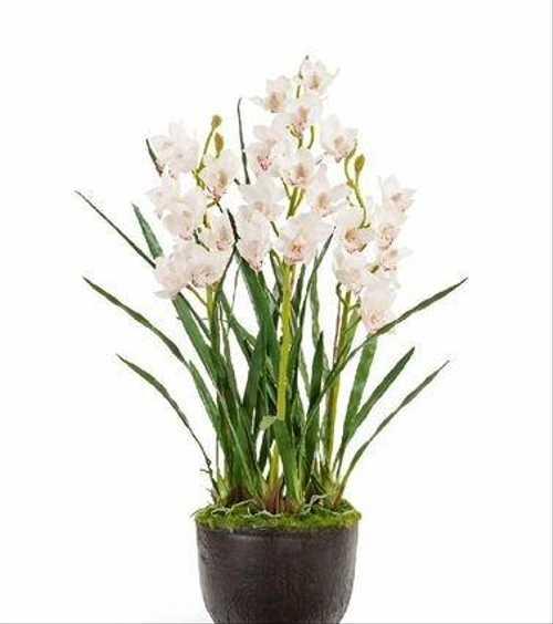Орхидея Цимбидиум куст 3 ветки искусственный с ими