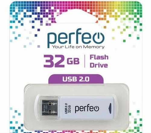 Флешка 32Gb USB 2.0 Perfeo C06, белый PF-C06W032