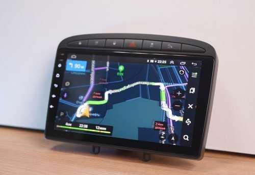 Магнитола 9" на Peugeot с Carplay, Wi-Fi, камера