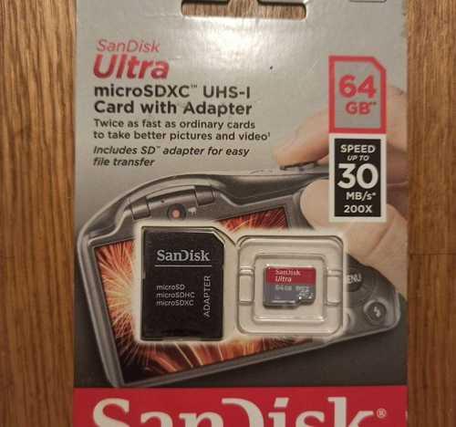 Sandisk ultra 64 gb карта памяти