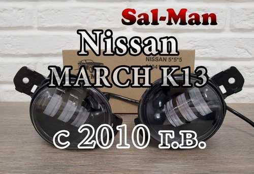 Противотуманные фары Nissan March K13 c 2010