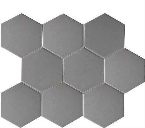 Плитка мозаика гексагон серый