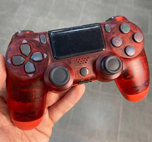 Джойстик dualshock ps4 v2 Полупрозрачный красный