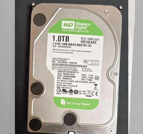 Жёсткий диск HDD Western Digital WD Green 1 TB