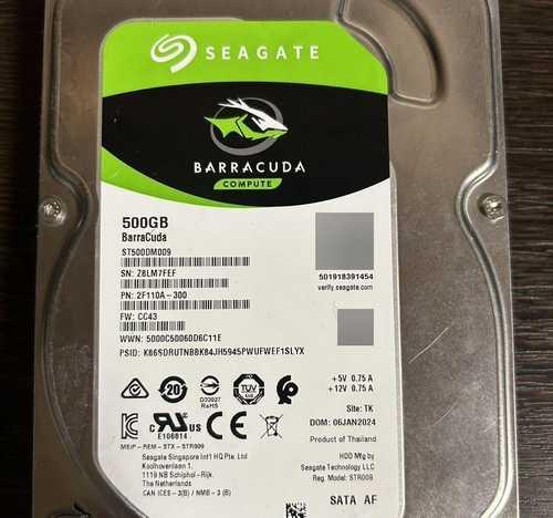 Жесткий диск Seagate st500dm009 500Gb SATA 3,5