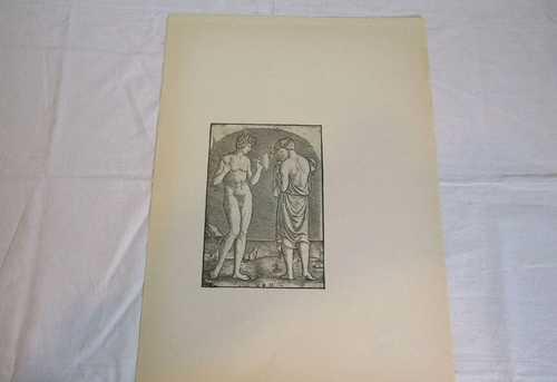 Гравюра старинная литография Дюрер 19-20 век №9769