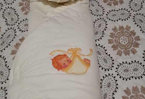 Тёплое одеяло-уголок на меху для новорожденного