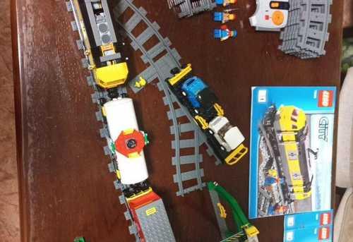 Лего желтый грузовой поезд 7939