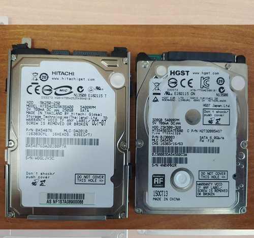 Два жестких диска Hitachi 250 / hgst 320 gb