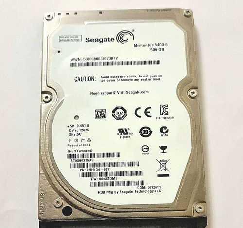 Жесткий диск 500Gb Seagate Momentus 5400.6