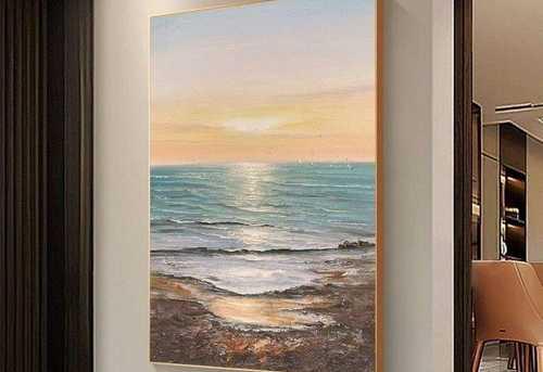 Большая картина Закат в море Картина на холсте