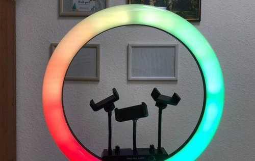 Кольцевая лампа 45см RGB со штативом