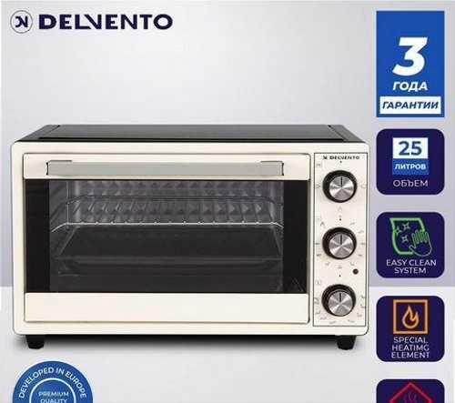 Мини-печь delvento D2504, 25 л, 3 режима нагрева