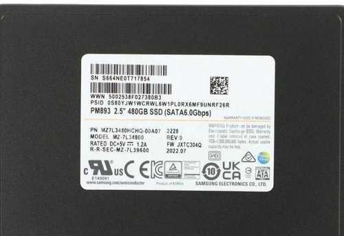 SSD 500гб SATA (480GB) Samsung PM893 новые