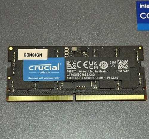 Оперативная память Crucial 16 GB sodimm DDR5