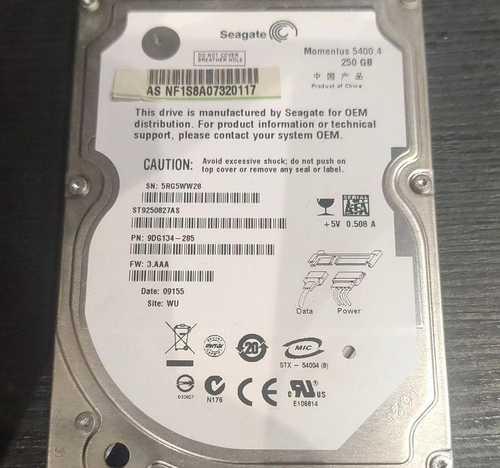 Жесткий диск seagate momentus 250Gb SATA 2