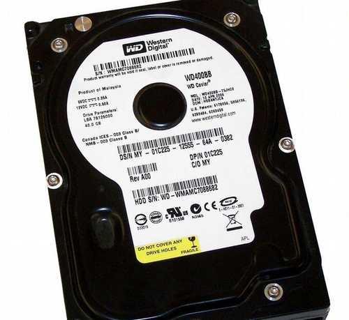 Жесткий диск Western Digital 40Gb WD400BB IDE 3.5