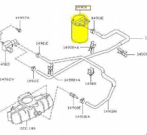 Фильтр паров топлива 149503Y508 Nissan