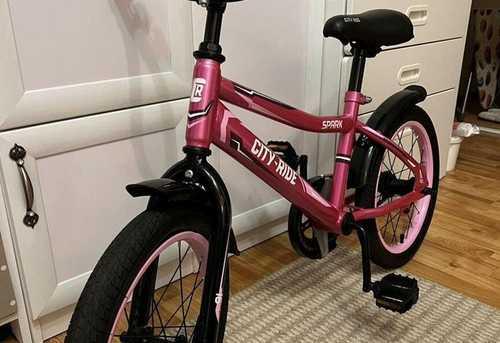 Велосипед для девочки 16 дюймов+колеса