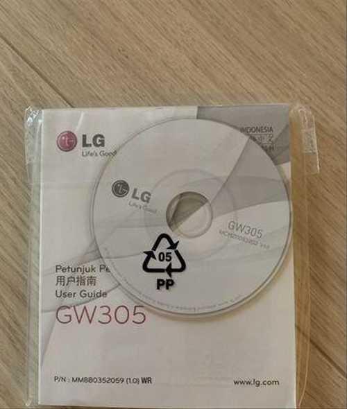 Инструкция и компакт-диск для LG GW305