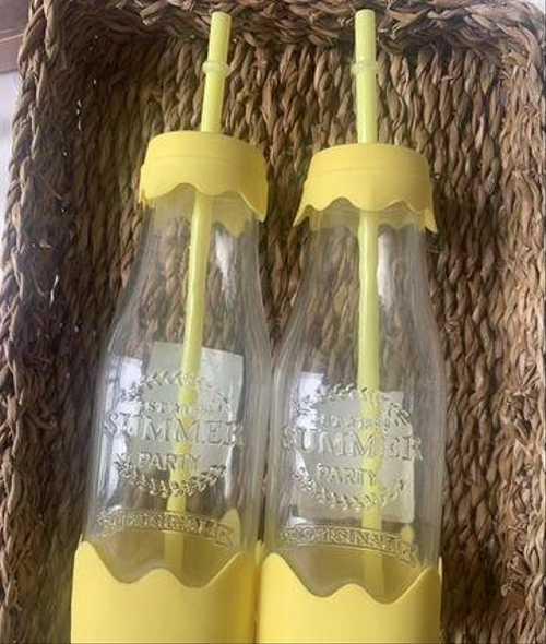 Стеклянные бутылочки для коктейлей и смузи