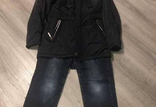 Куртка парка+утепленные джинсы для мальчика рр152