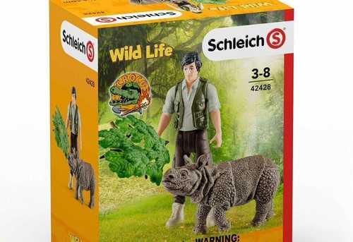 Schleich /Шляйх Рейнджер и индийский носорог