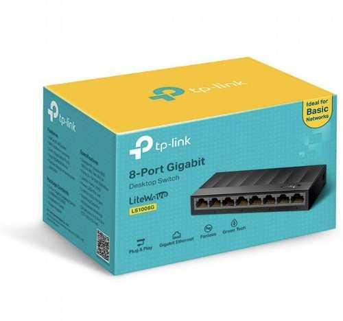 TP-Link Коммутатор LS1008G, черный