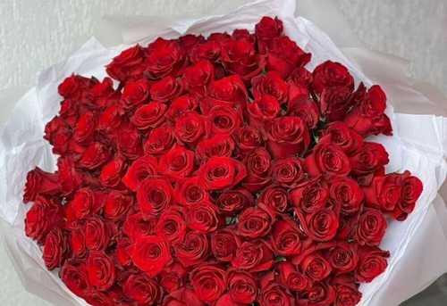 101 премиальная красная роза, роскошный букет из к