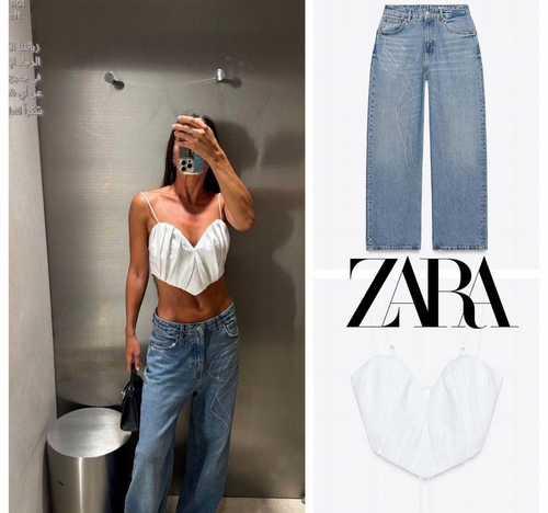 Джинсы со стразами zara