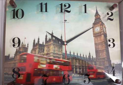 Часы настенные стекло "Лондонский автобус"