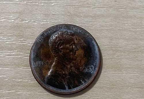 Монета США 1 цент 1983, Авраам Линкольн