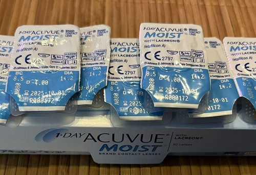 Линзы контактные acuvue moist однодневные -4.0