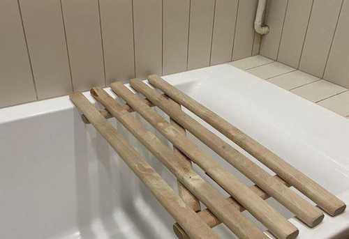 Деревянная полка сиденье для ванной