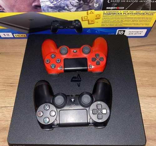 Sony playstation 4 slim 1tb 2 геймпада