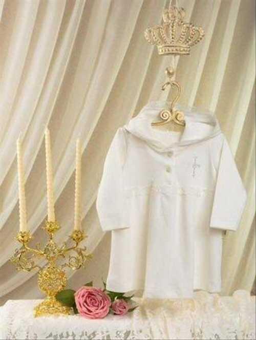 Рубашка крестильная с капюшоном«Ее малышество» и п