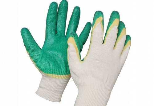 Перчатки хозяйственные двойной облив (желто-зелены