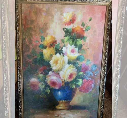 Картина цветы в вазе