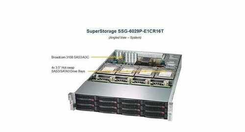 Серверная платформа Supermicro SSG-6029P-E1CR16T