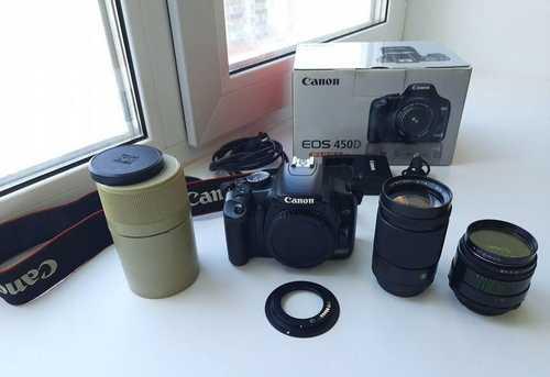 Canon EOS 450d (11213 кадров), с двумя объективами