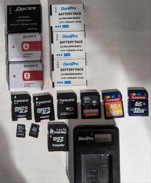 Аккумуляторы, SD-карты для фототехники