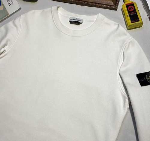 Stone Island White Crewneck Sweatshirt