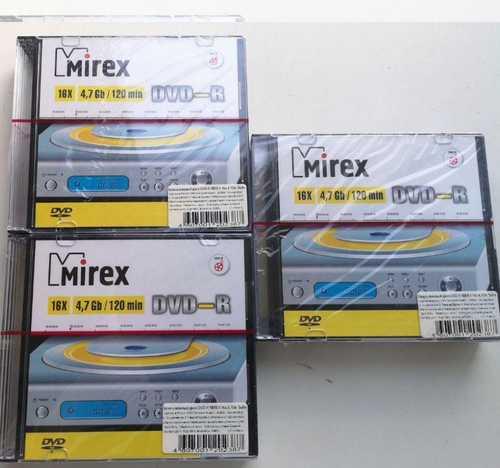 Диски Mirex DVD-R 4.7Gb 16x slim-футляр